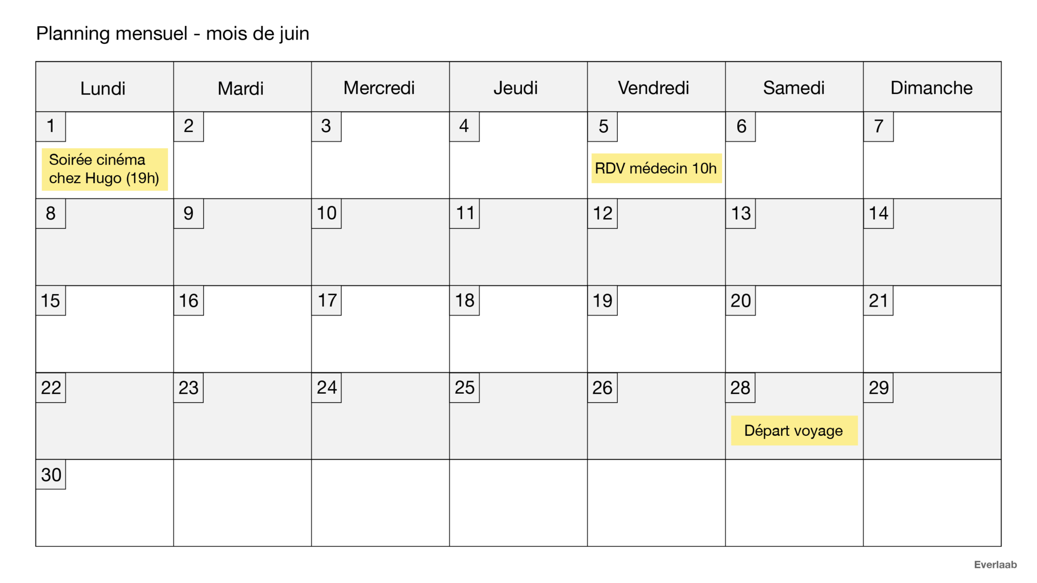 Comment définir son planning hebdomadaire et mensuel ? (modèles inclus)